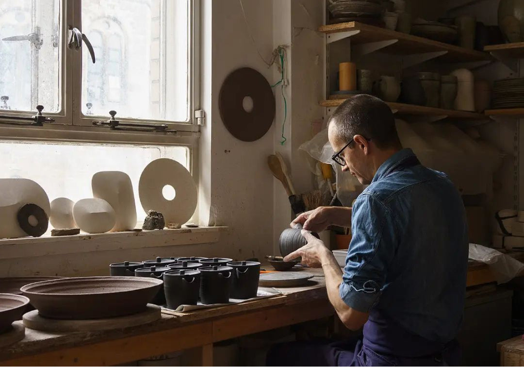 Beige Ash-Glazed Ceramic Small Tea Bowl by Ingot Objects | ABASK UK