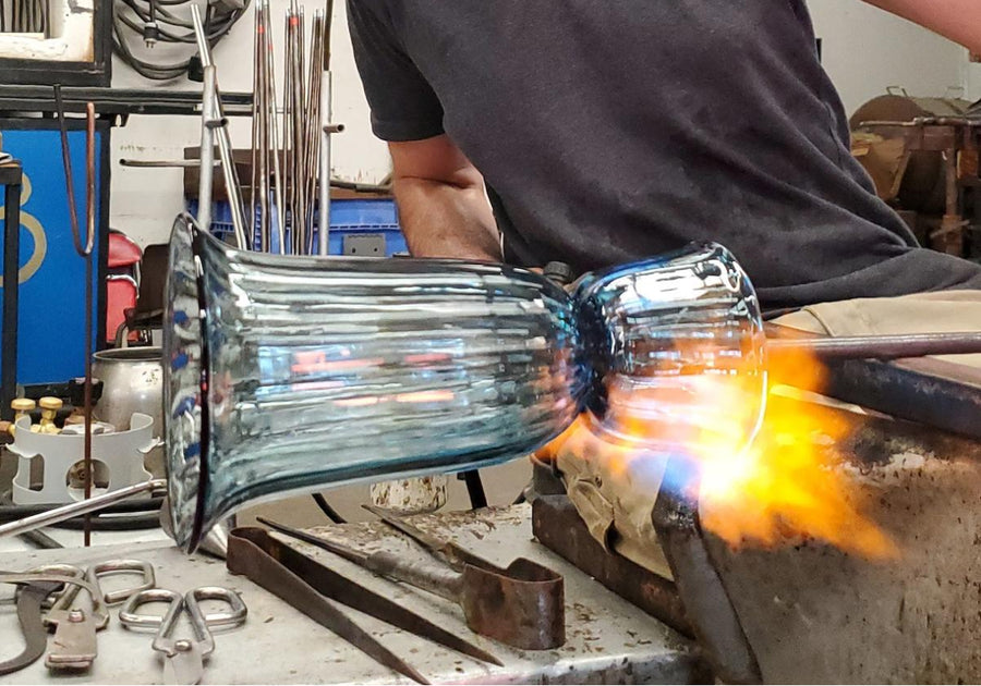 Blue Hand-Blown Glass Pourer by Andrew Iannazzi | ABASK