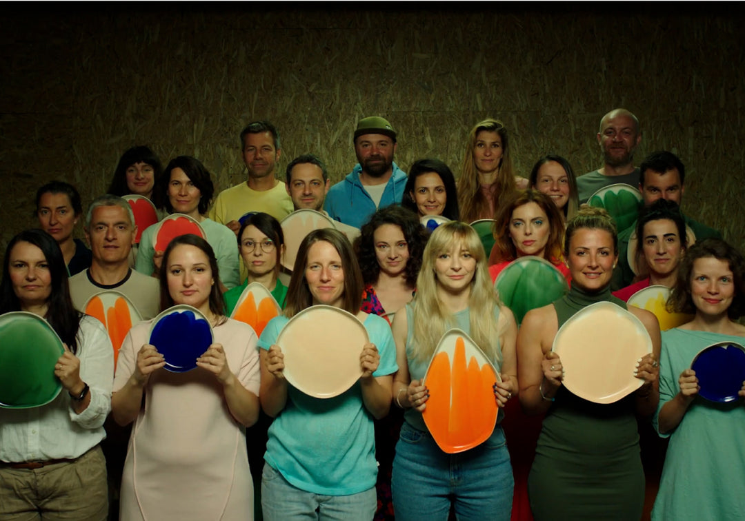 Green Hand-Glazed Porcelain Long Serving Tray by Pottery & Poetry | ABASK