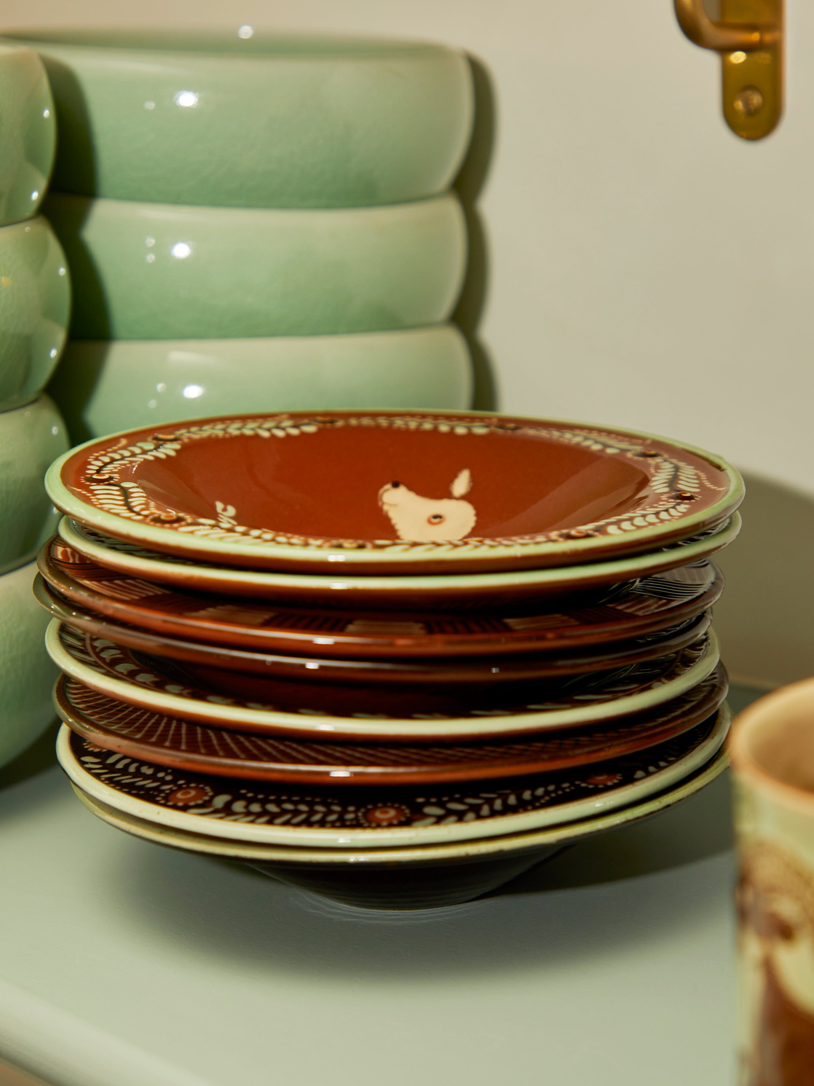Brown Animals Hand-Painted Ceramic Breakfast Bowls (Set of 4) by ...