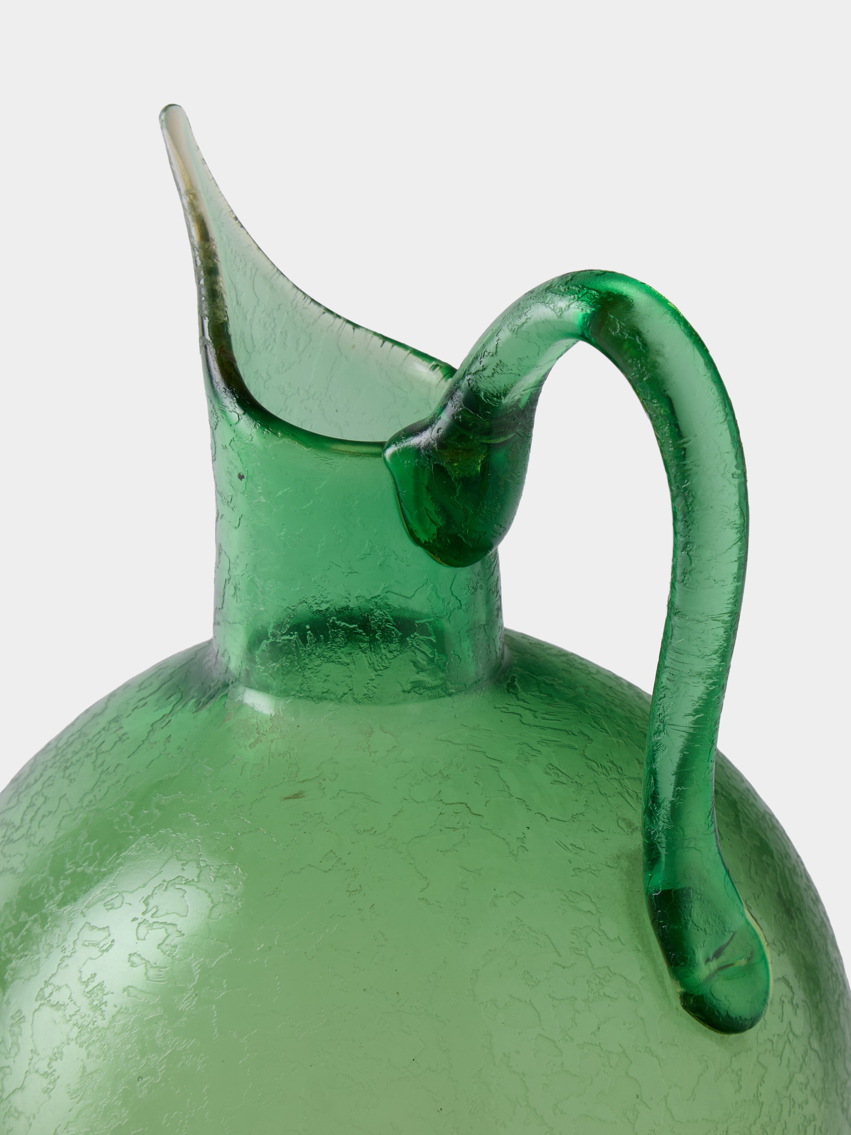 Green 1950s Seguso Acid-Wash Glass Pitcher by Antique and Vintage | ABASK