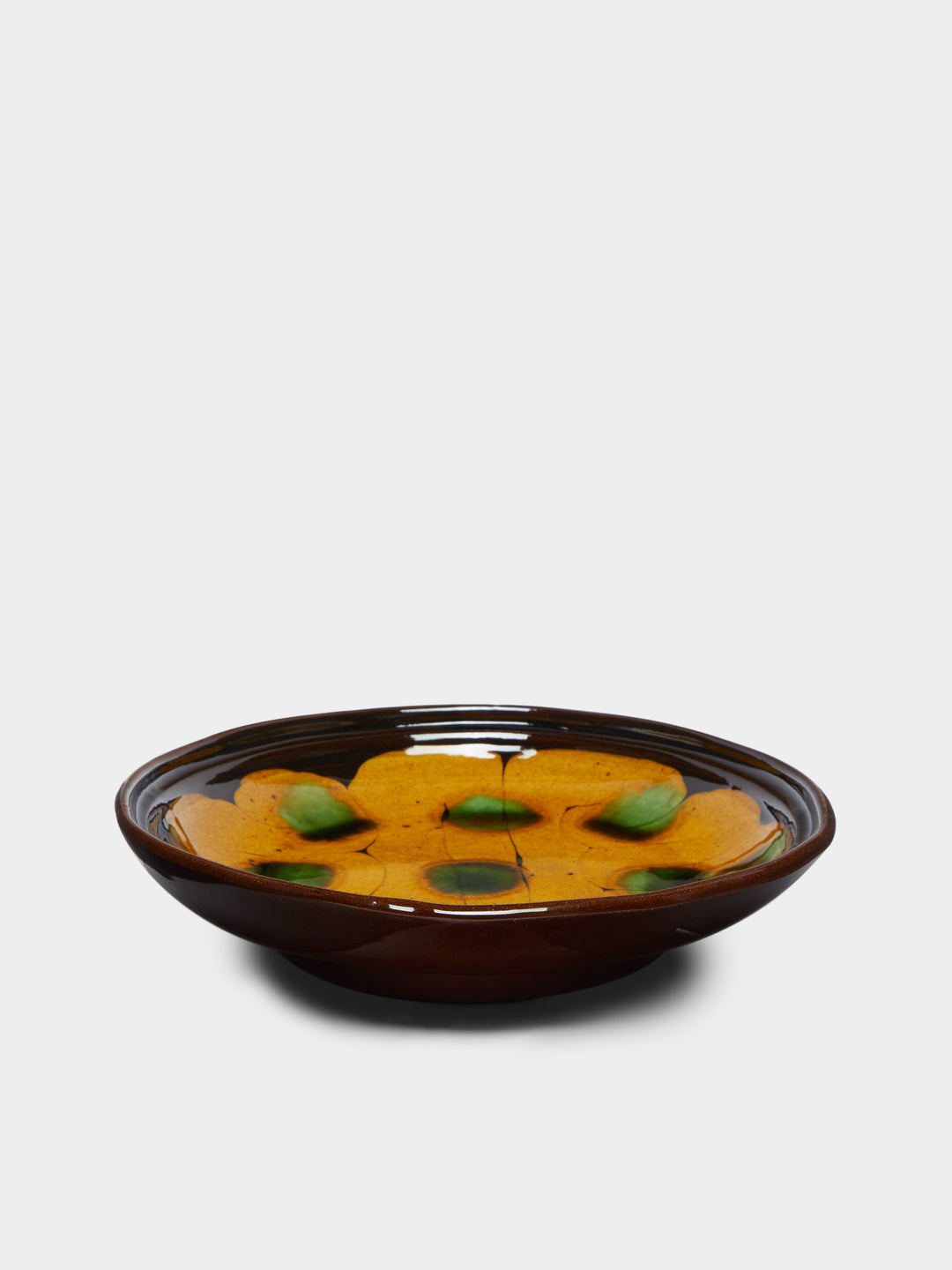 Yellow Slipware Large Shallow Dish by Mike Parry | ABASK
