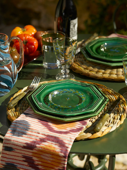 Green Hand-Glazed Ceramic Braided Serving Bowl by Maison Pichon Uzès ...
