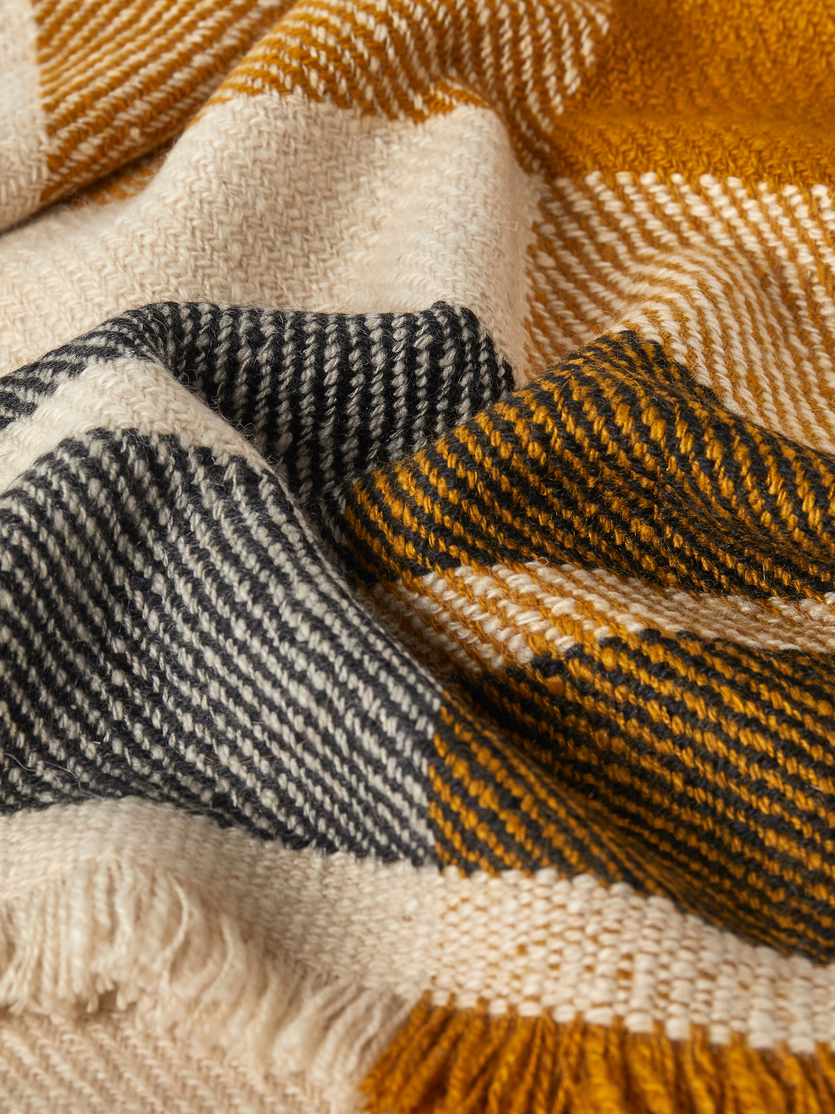 Multiple Cashmere Striped Blanket (75in/1.9m) by Me & K | ABASK