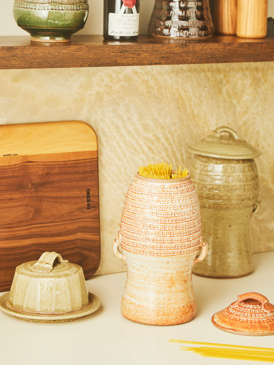 Green Ceramic Spaghetti Jar by Matthew Foster | ABASK UK