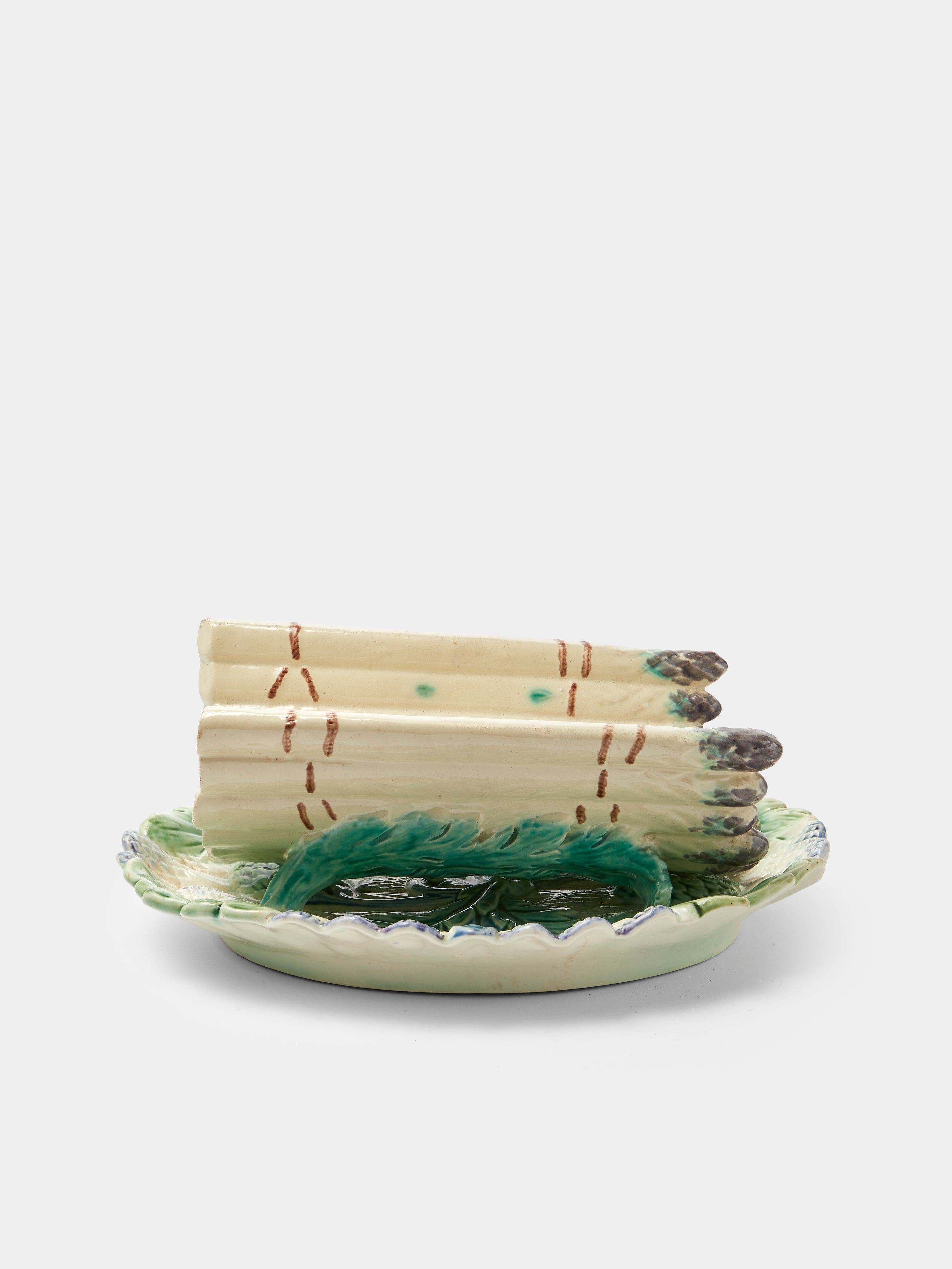 Cream 1900s Ceramic Asparagus Platter by Antique and Vintage | ABASK