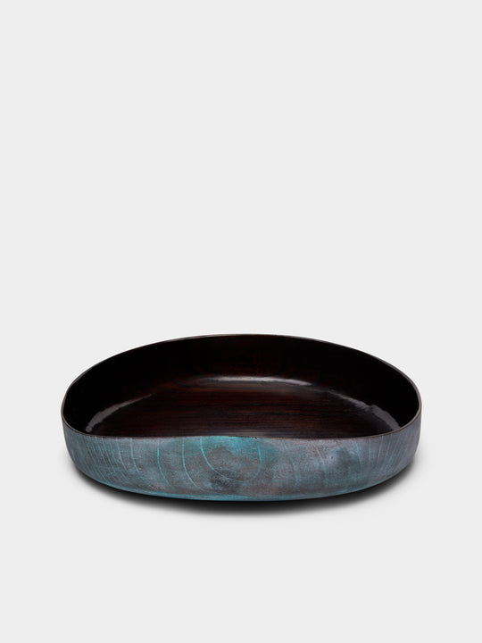 Blue Hamji Ottchil Wood Medium Bowl by Suk Keun Kang | ABASK UK