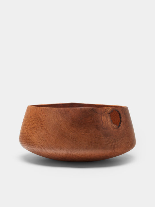 Brown Wood Rolled-Edge Salad Bowl by Abigail Castaneda | ABASK UK