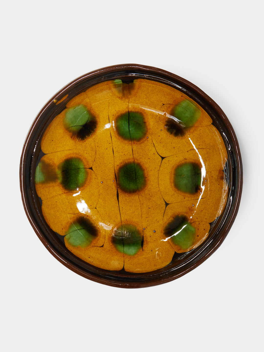 Yellow Slipware Large Shallow Dish by Mike Parry | ABASK