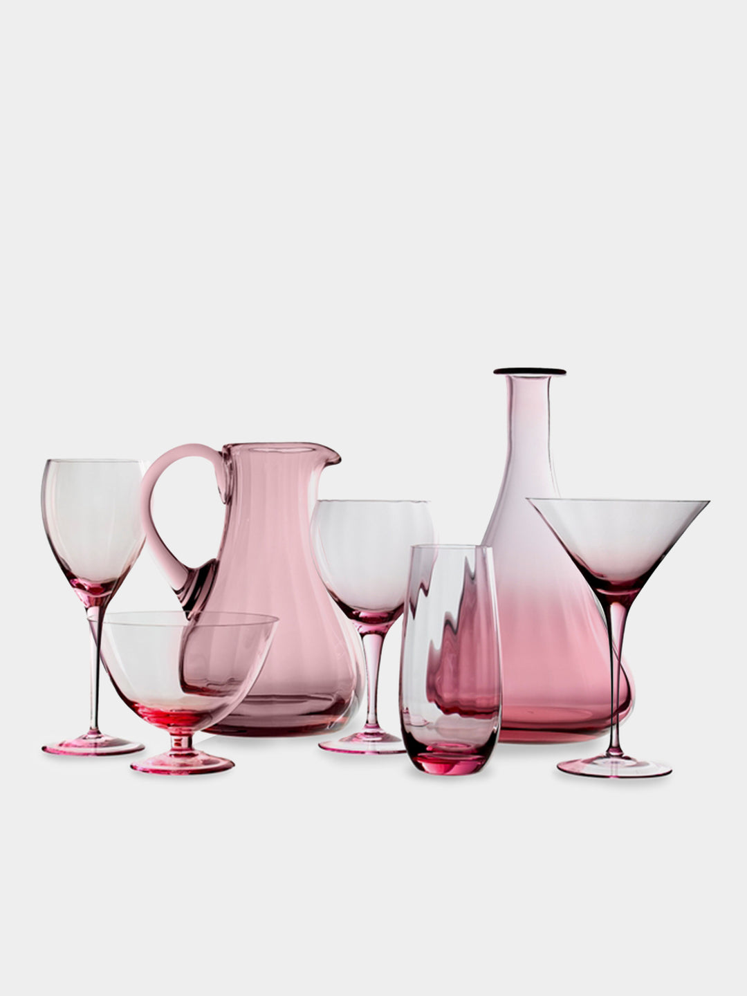 Pink Optic Hand-Blown Crystal Martini Glasses – 10oz/290ml (Set of 2 ...