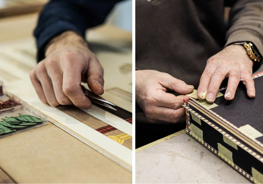 Brown Classic Marquetry Mahogany Jewelry Box by Elie Bleu | ABASK