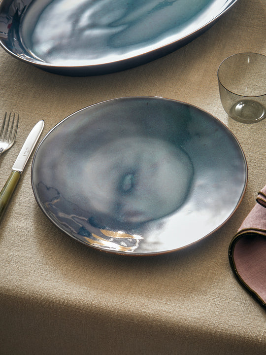 Blue Hand-Glazed Ceramic Napkin Rings (Set of 6) by Mervyn Gers ...