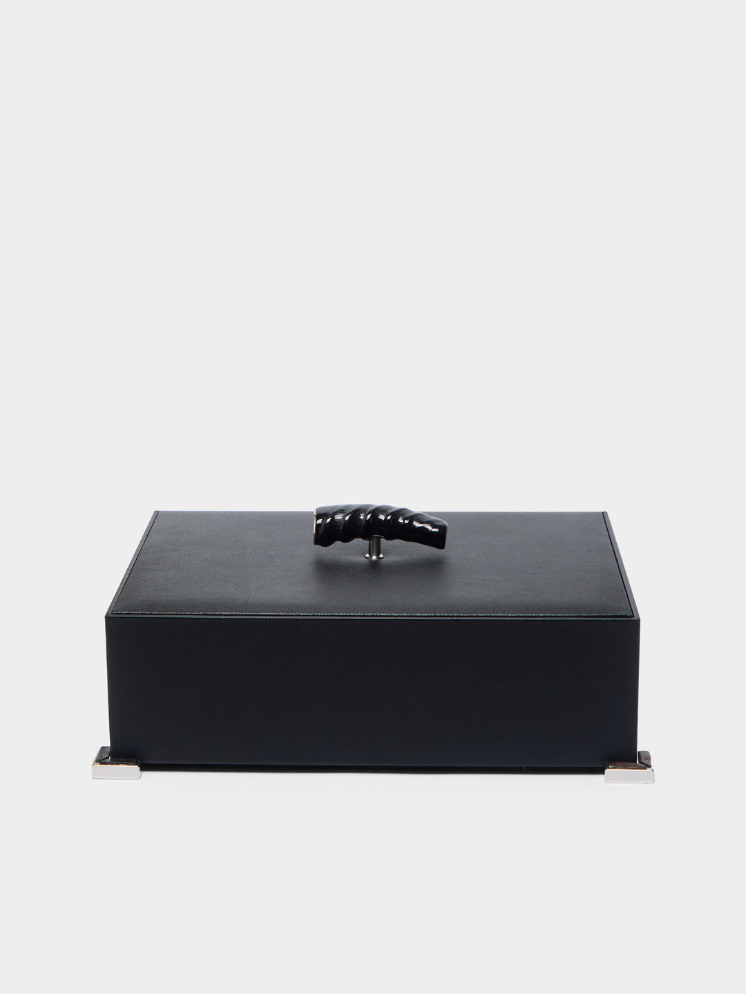 Black Leather and Springbok Horn Jewelry Box by Lorenzi Milano | ABASK UK