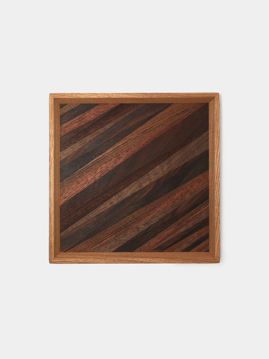 Multiple Poke Wood Square Tray (10.5in/26.5cm) by Mori Kougei | ABASK
