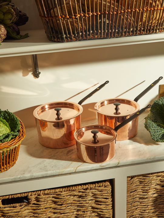 Metallics Spun Copper Lidded Saucepans (Set of 3) by Netherton Foundry ...