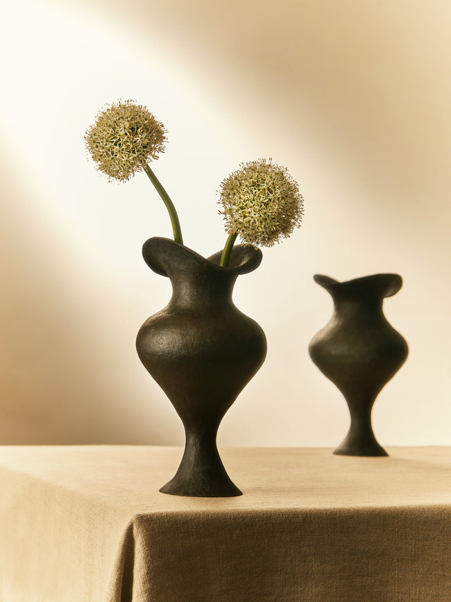 Black Ophelia Hand-Coiled Ceramic Vase by By Raffaella | ABASK UK