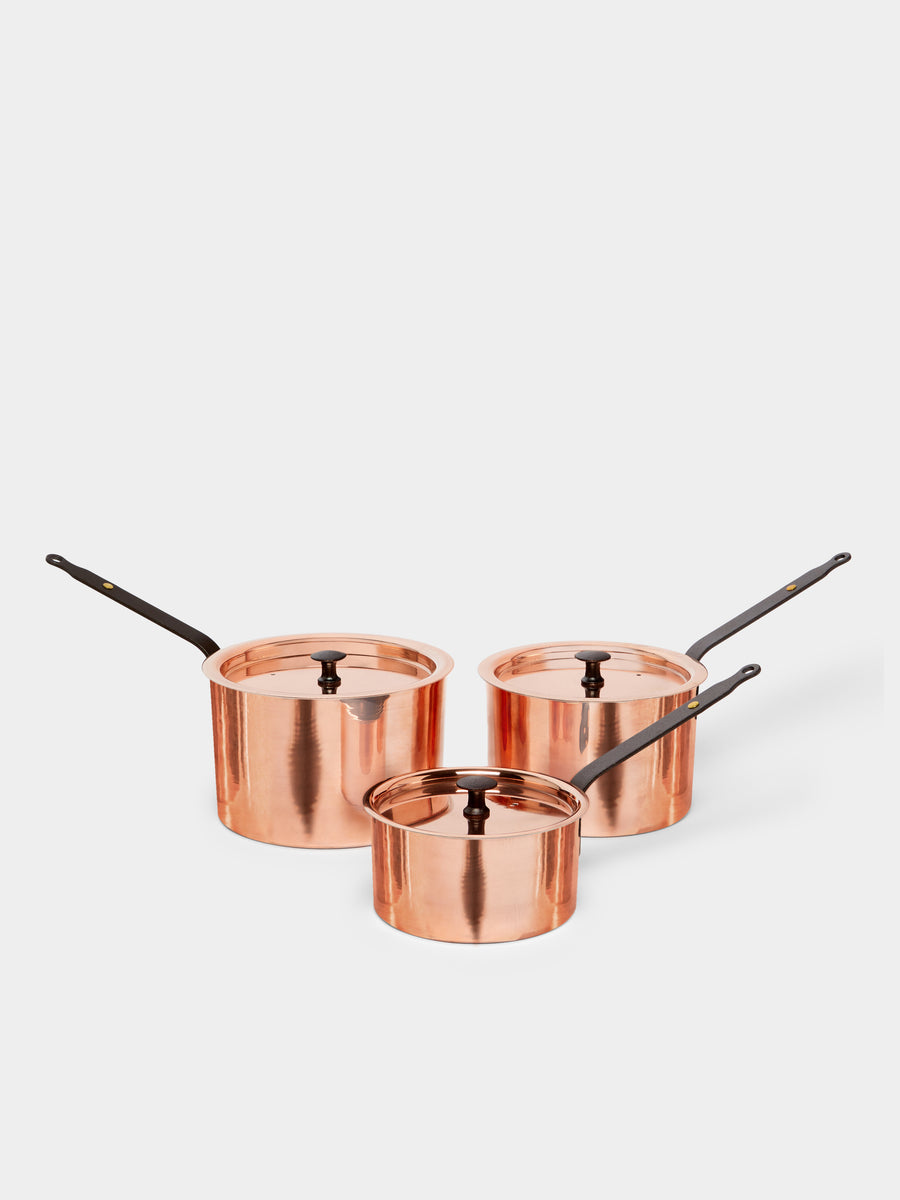 Metallics Spun Copper Lidded Saucepans (Set of 3) by Netherton Foundry ...