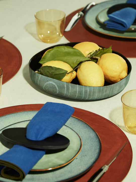 Blue Hamji Ottchil Wood Medium Bowl by Suk Keun Kang | ABASK UK