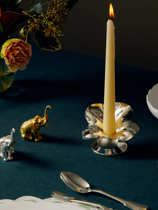 Silver Flor Bugia Silver-Plated Candle Holder by De Vecchi | ABASK UK