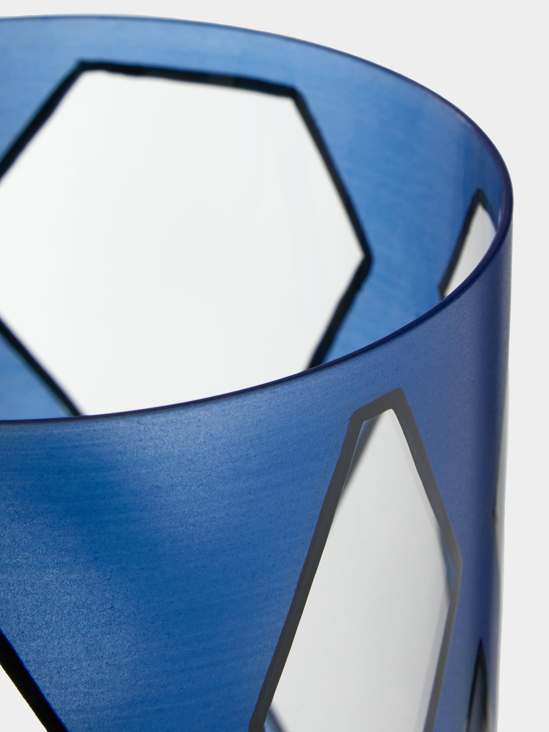 Blue Neo Enamel Hand-Painted Crystal Tumbler by Lobmeyr | ABASK