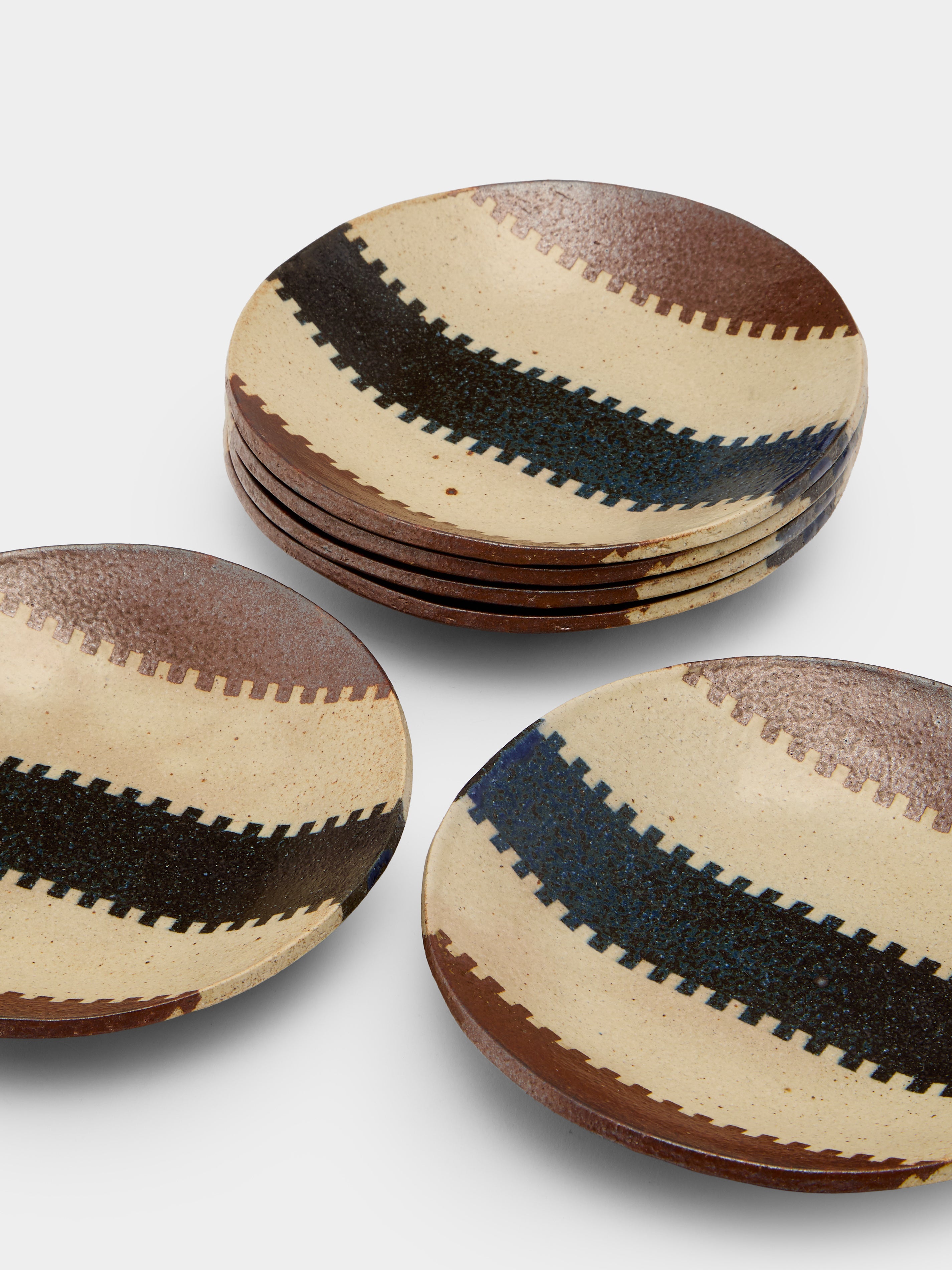 Multiple No. 1 Nerikomi Ceramic Dessert / Side Plates – 7in/18cm (Set ...