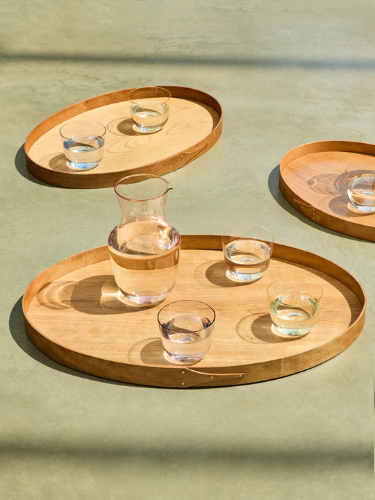 Brown Cherry Wood Oval Large Box by Rikke Falkow | ABASK
