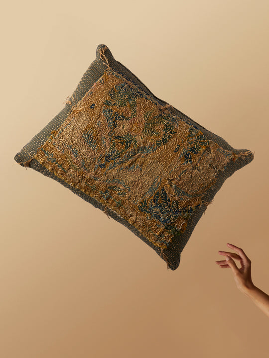 Red 19th-Century English Crewel Silk Cube by By Walid | ABASK