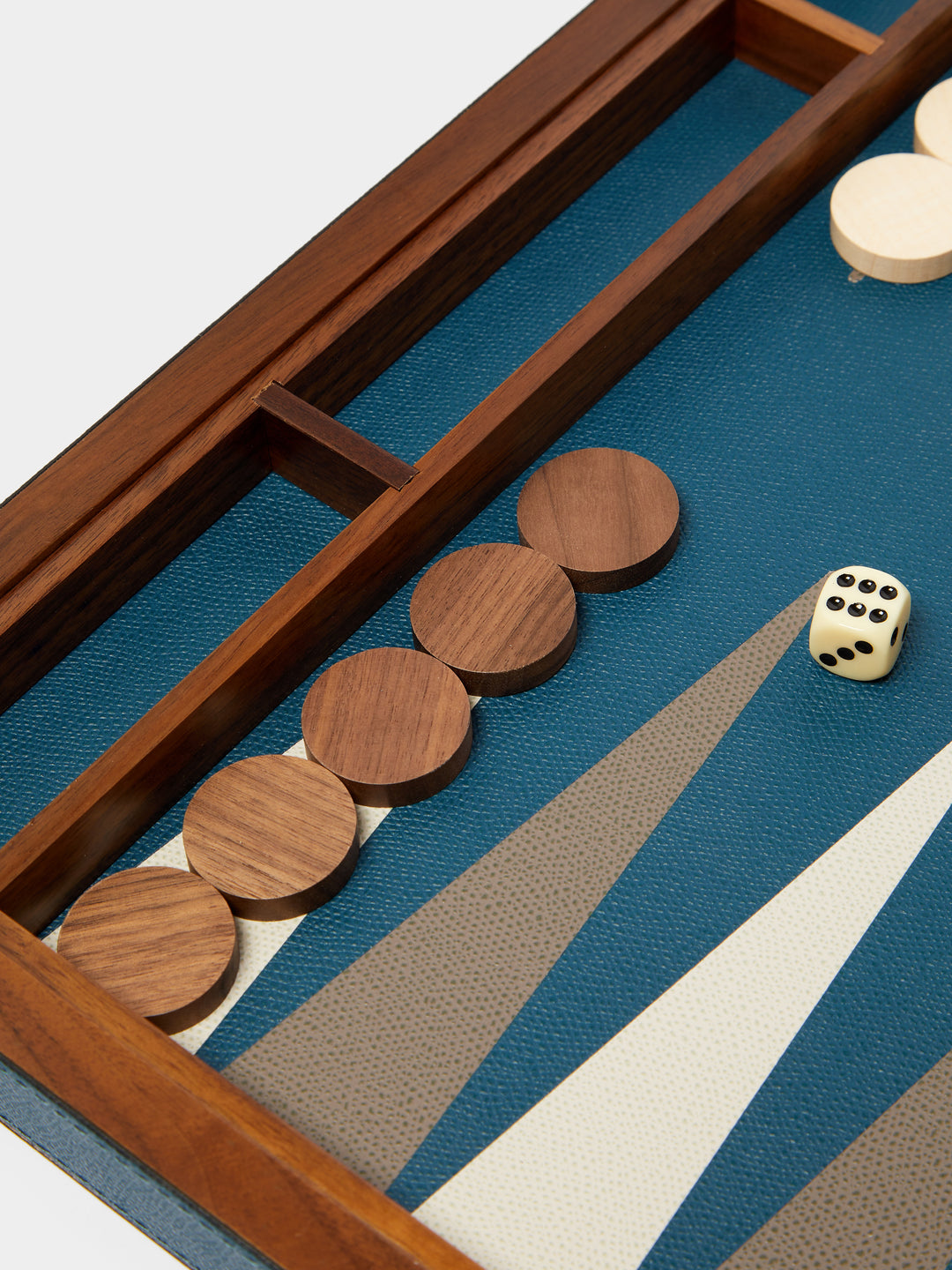Blue Leather Backgammon Set by Giobagnara | ABASK