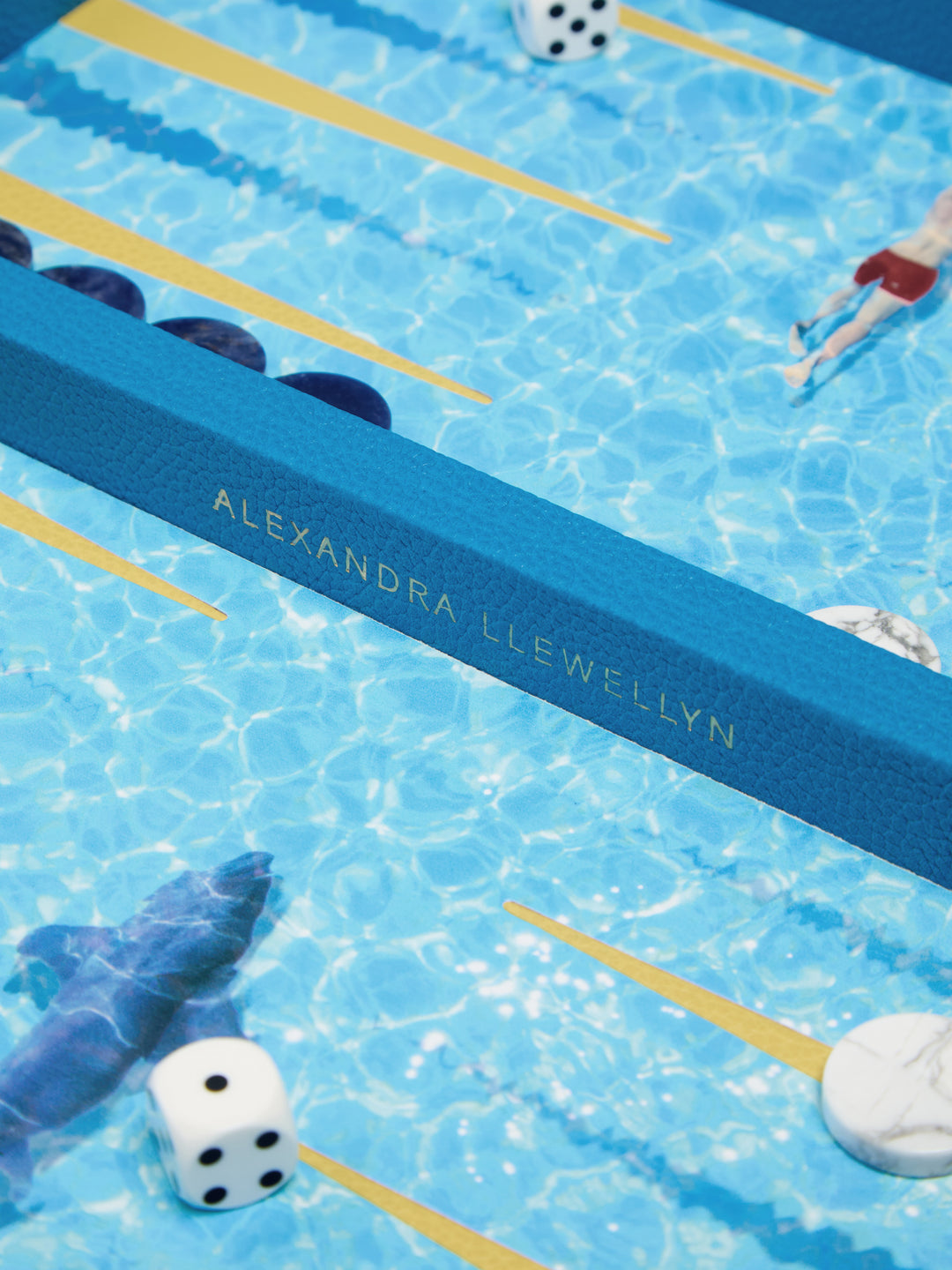 Blue The Chase Leather Travel Backgammon Set by Alexandra Llewellyn ...