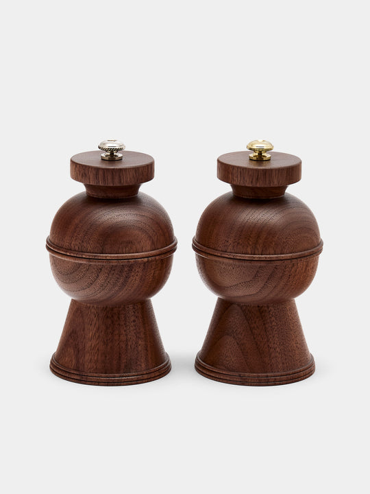 Silver Silver-Plated Brass Salt and Pepper Mill (Set of 2) by Chiarugi ...
