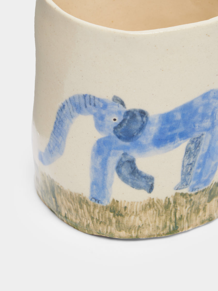 Multiple Elephant Mates Hand-Painted Ceramic Mug by Liz Rowland | ABASK