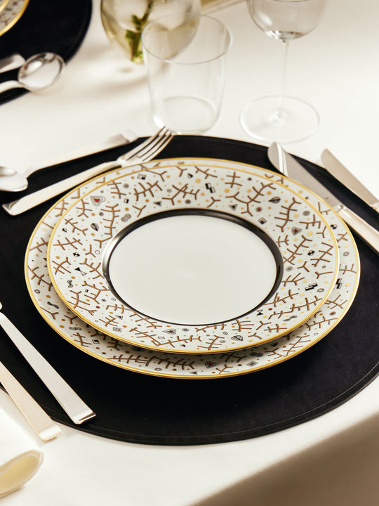 White Hand-Painted 24ct Gold and Bone China Side Plates (Set of 4) by ...