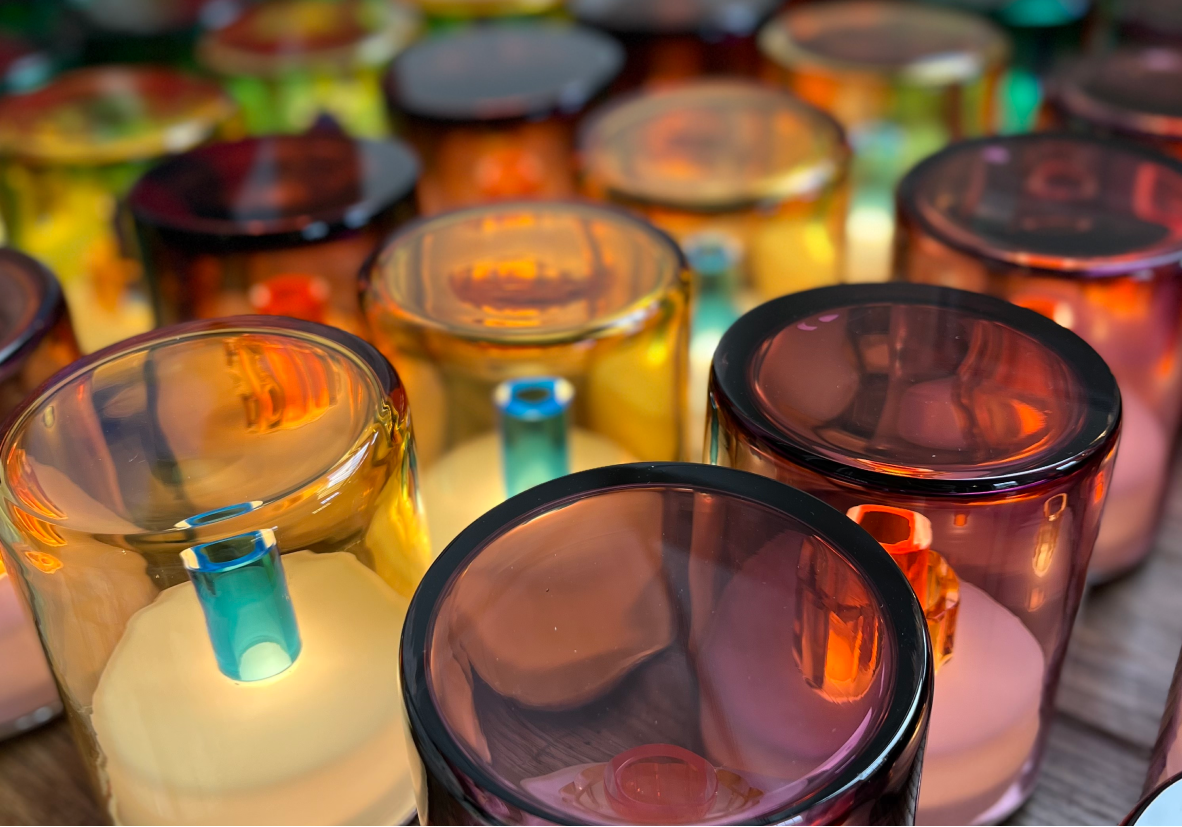 Purple Ametista II Hand-Blown Murano Glass Portable Table Light by ...