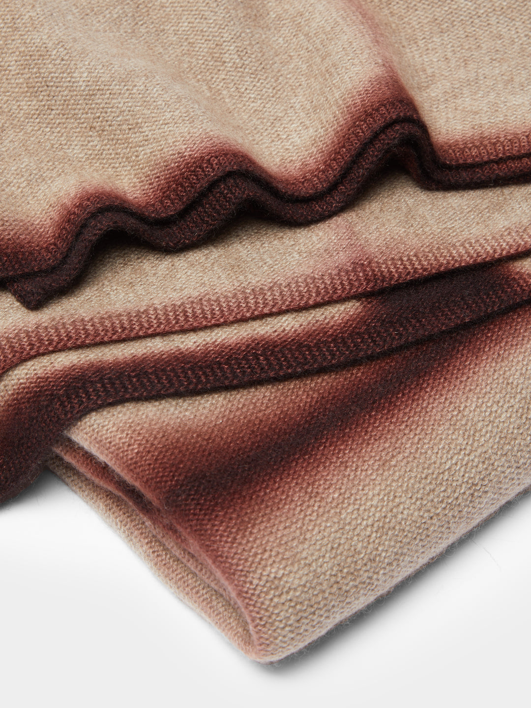 Brown Shibori Cashmere Throw (79in/2m) by Suzusan | ABASK