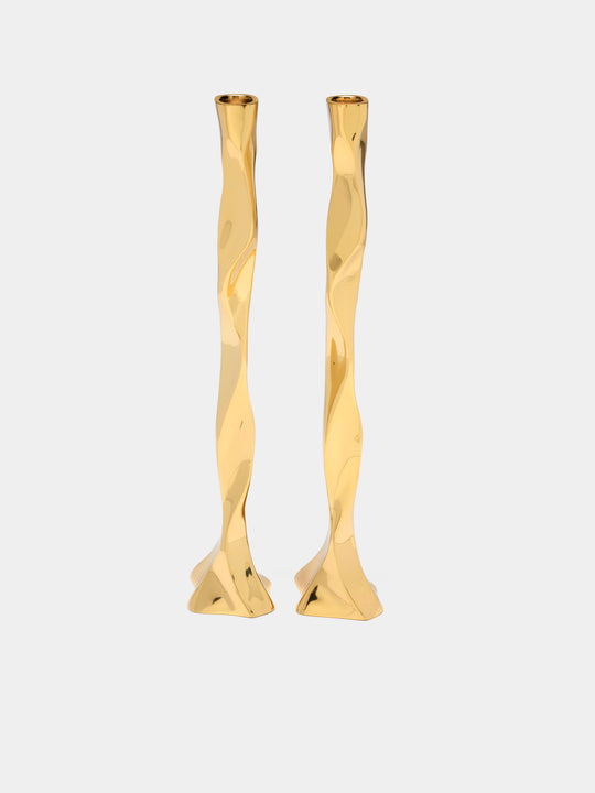 Black Melted Hand-Cast Bronze Candle Holder by Osanna Visconti | ABASK UK