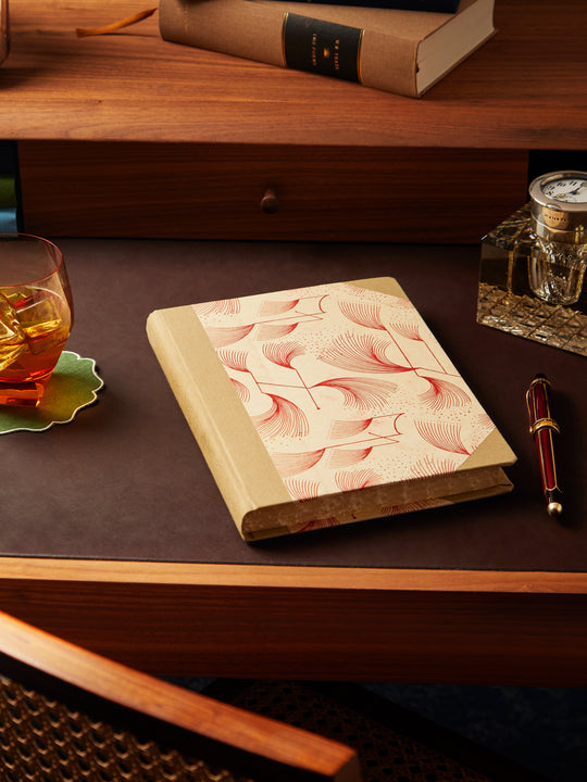 Red Hand-Marbled Leather Bound Notebook by Giannini Firenze | ABASK