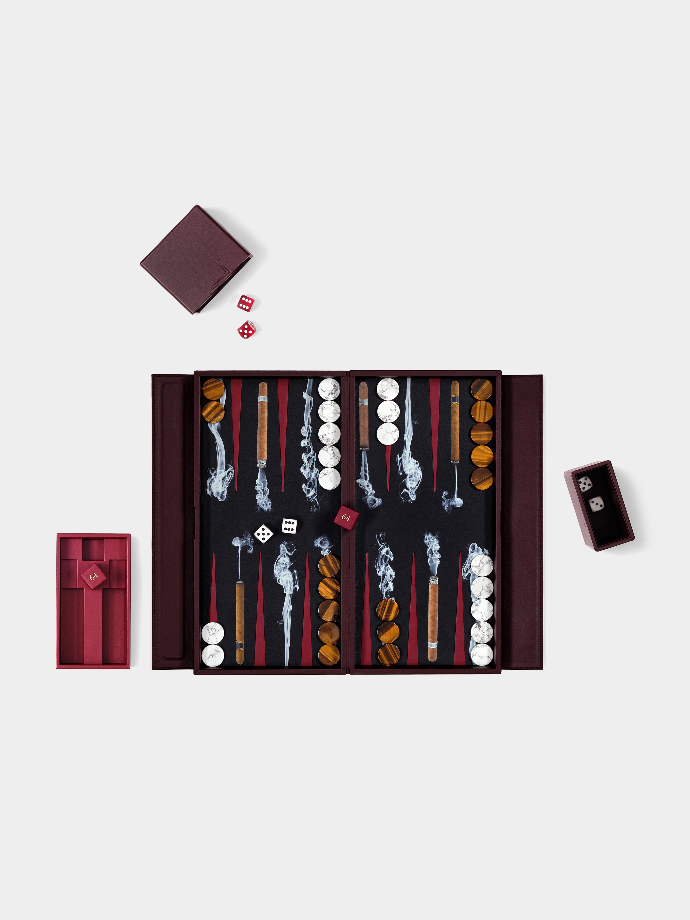 Black Cigar Travel Backgammon Set by Alexandra Llewellyn | ABASK US