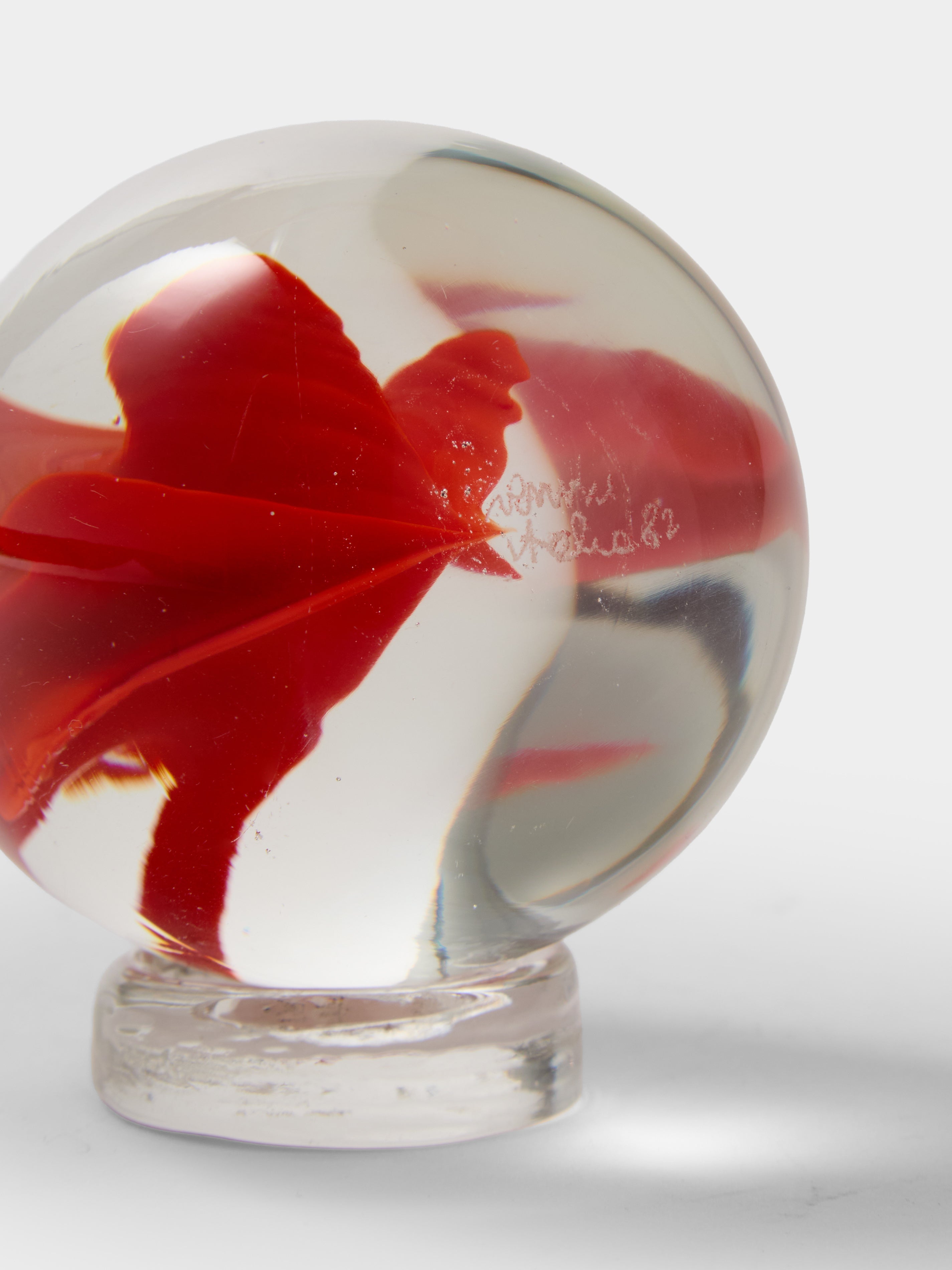 Red 1982 Fulvio Bianconi for Venini Coral Glass Paperweight by Antique ...