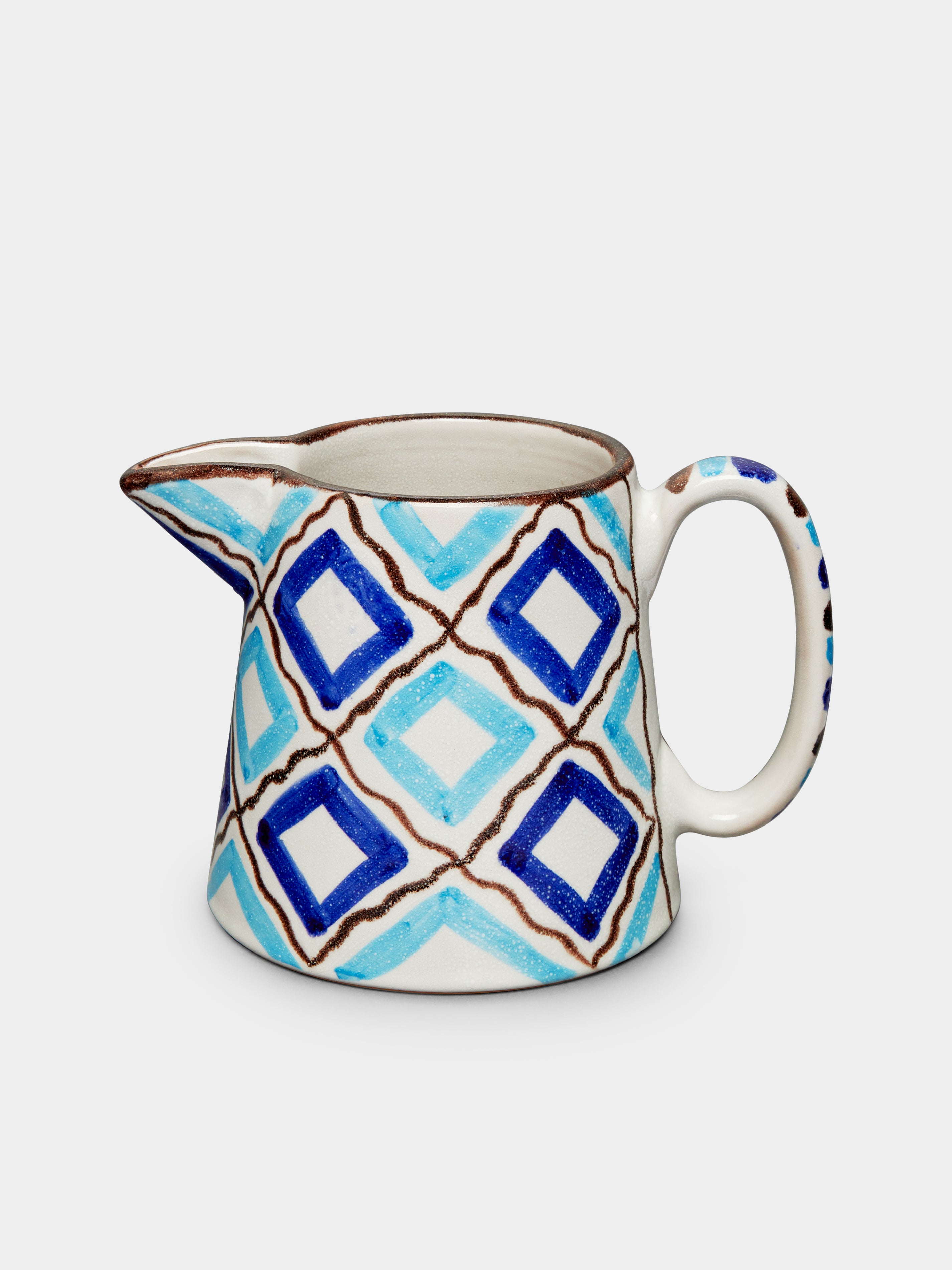 Blue Vietri Hand-Painted Ceramic Jug by Ceramica Pinto | ABASK US
