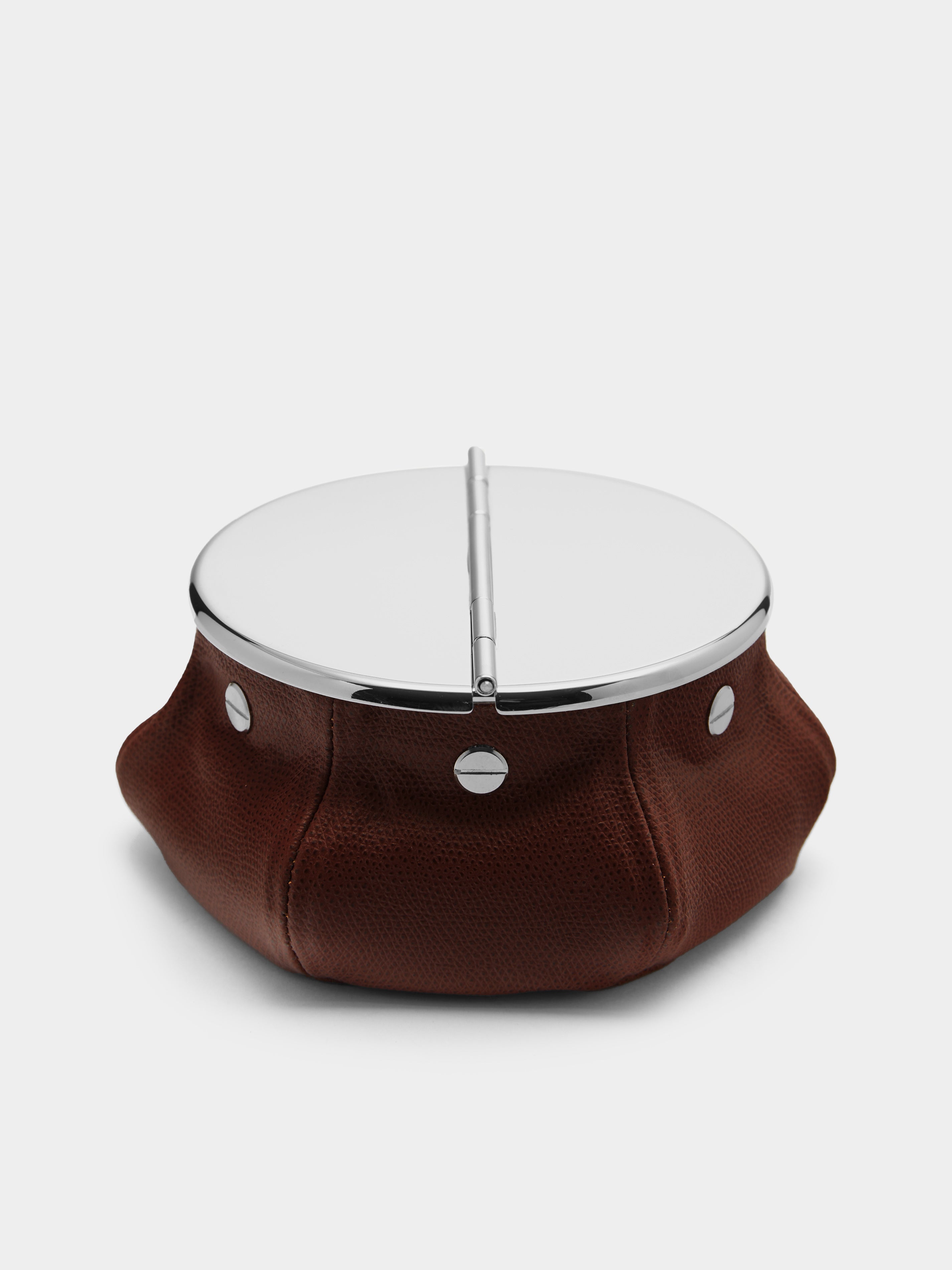 Brown Laurence Leather Bean Bag Ashtray by Giobagnara | ABASK UK