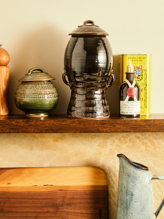Green Ceramic Spaghetti Jar by Matthew Foster | ABASK UK