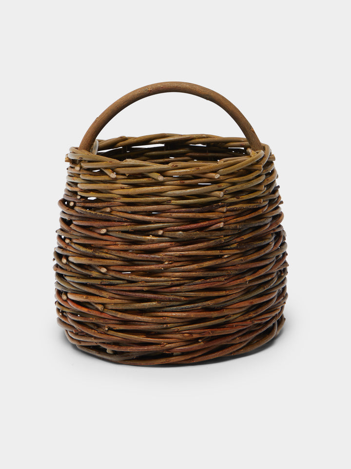 Brown Handwoven Willow Mini Forager Basket by Rachel Bower | ABASK UK