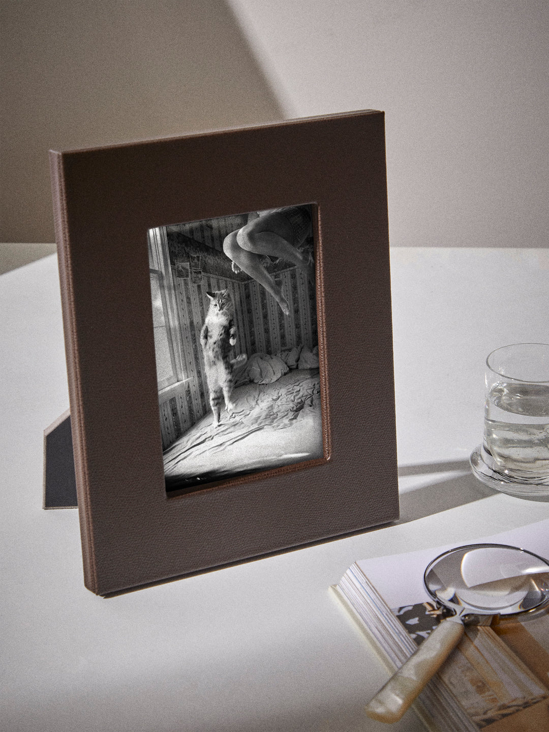 Brown Leather Photo Frame (5x7”) by Pinetti | ABASK