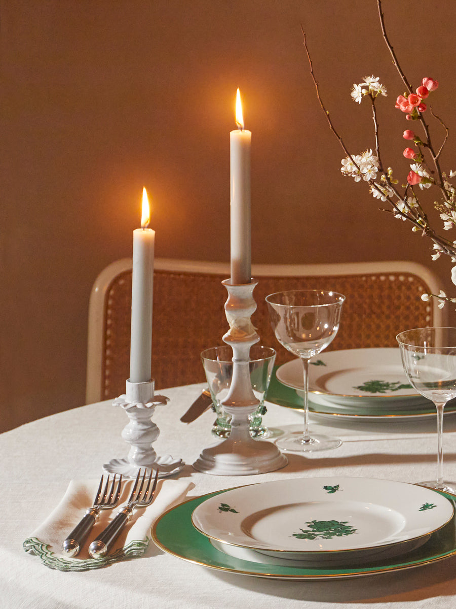 White Fifi Hand-Glazed Ceramic Candlestick by Astier de Villatte | ABASK