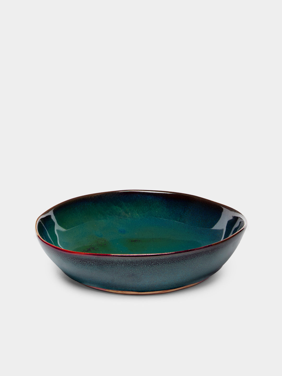 Blue Hand-Glazed Ceramic Large Breakfast Bowls (Set of 6) by Mervyn ...