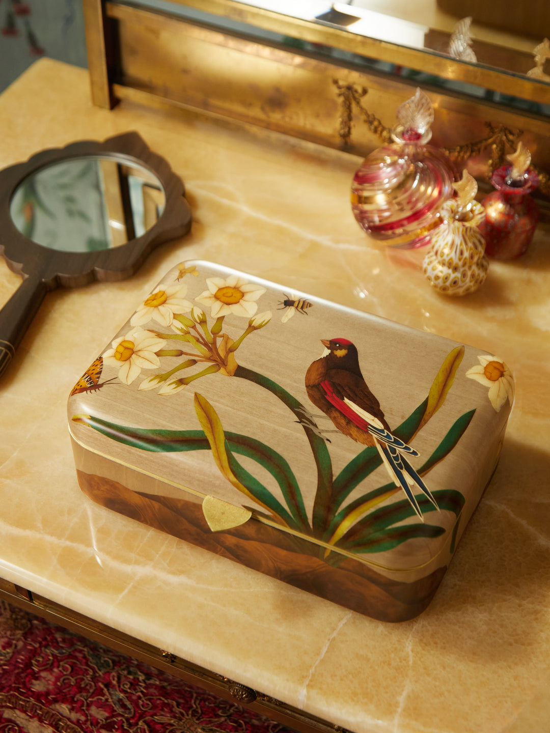 Multiple Bird Marquetry Wood Jewellery Box by Silvia Furmanovich | ABASK UK