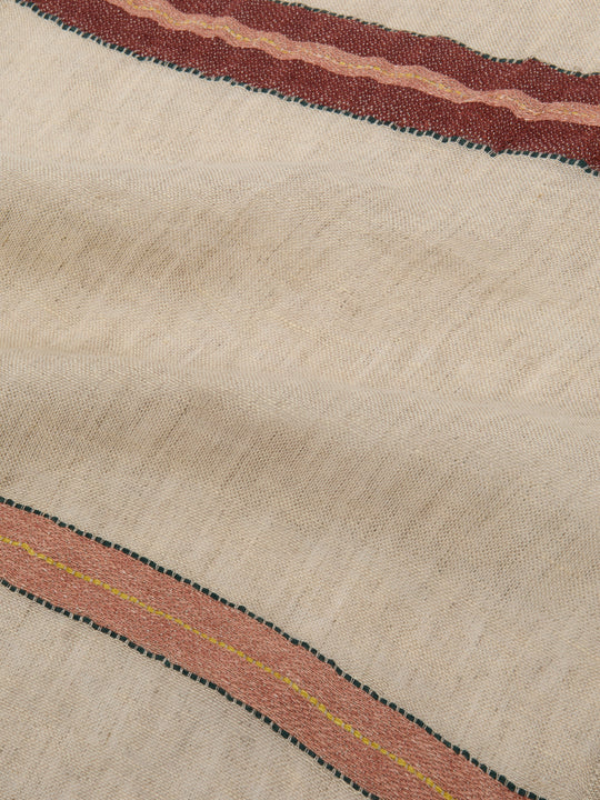 Brown Camp Stripe Belgian Linen Towel by Libeco | ABASK UK