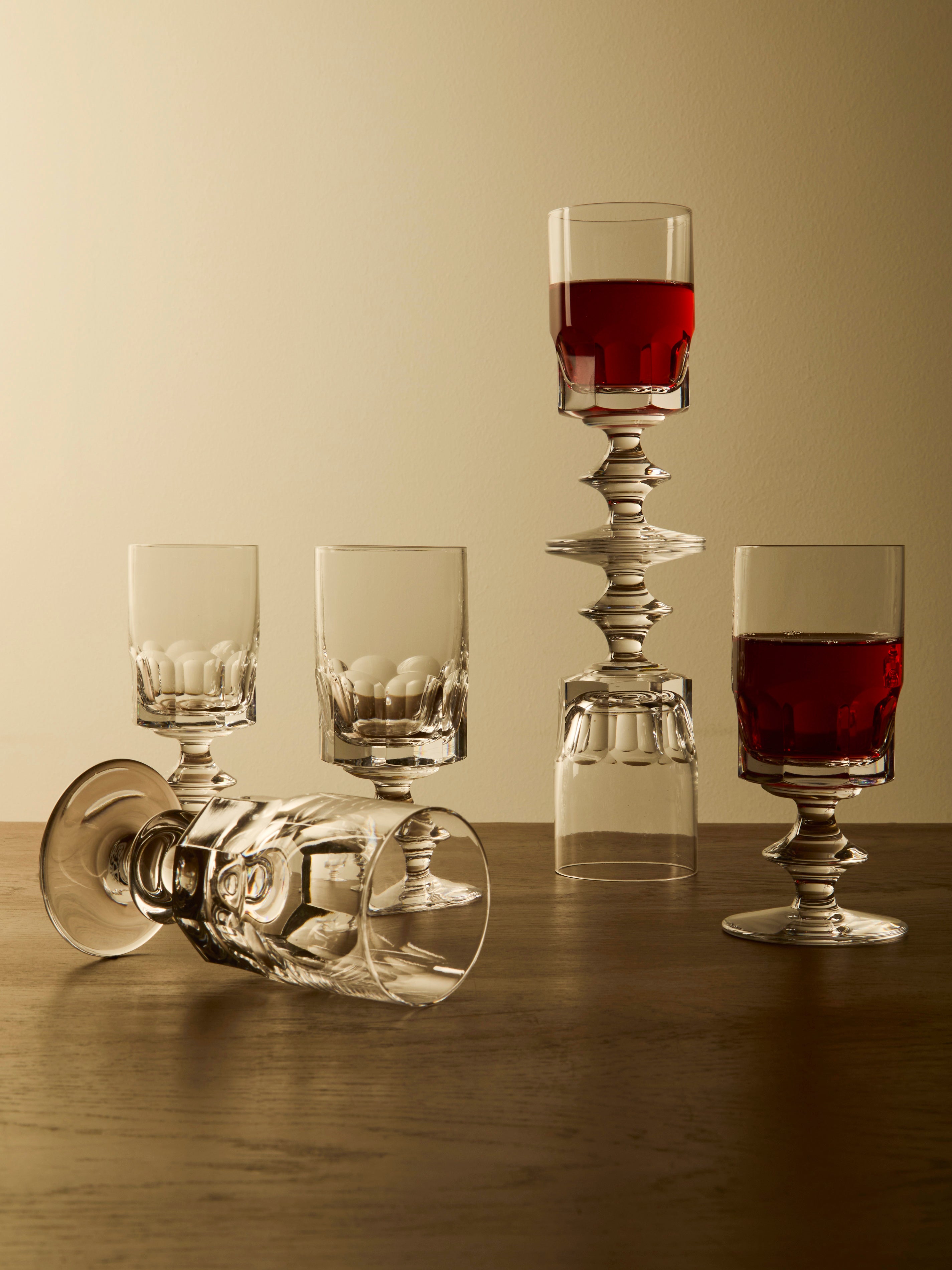 Clear Mid-Century Bayel Crystal Wine Glasses (Set of 6) by Antique and ...