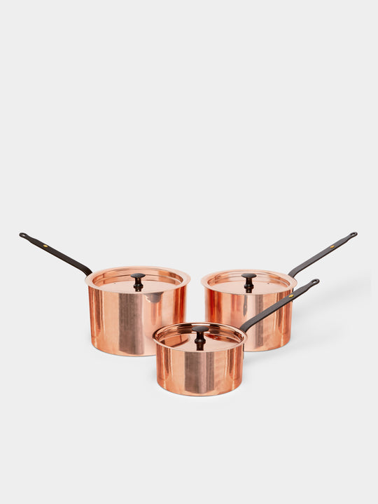 Metallics Spun Copper Lidded Saucepans (Set of 3) by Netherton Foundry ...