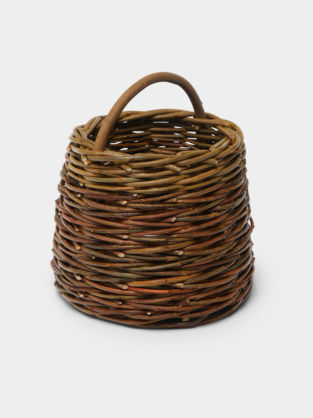 Brown Handwoven Willow Mini Forager Basket by Rachel Bower | ABASK
